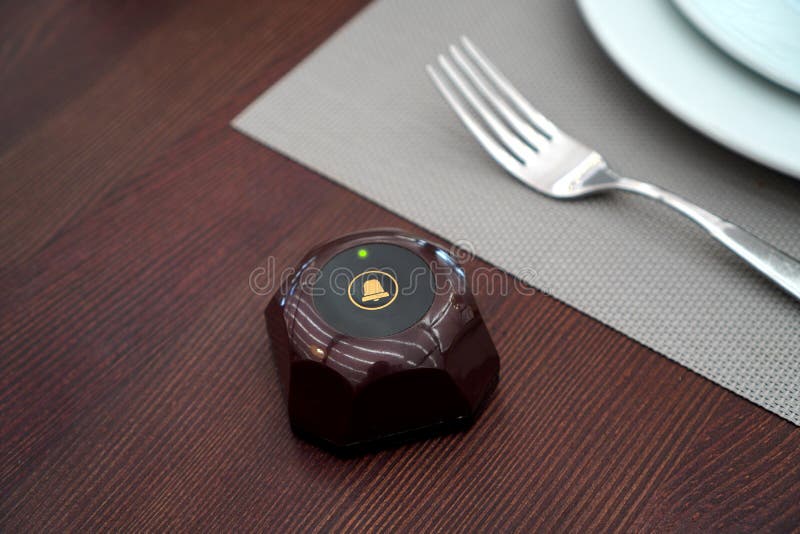 Waiter Call Button on the Restaurant Table Stock Image - Image of serve ...