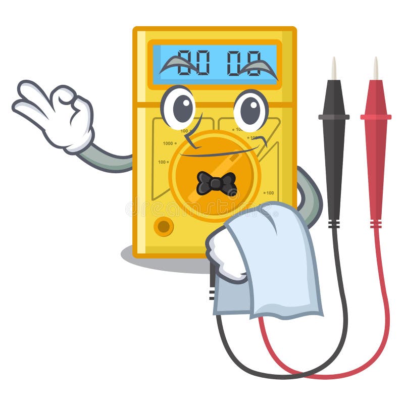 Waiter Digital Multimeter Toys in Cartoon Shape Stock Vector ...
