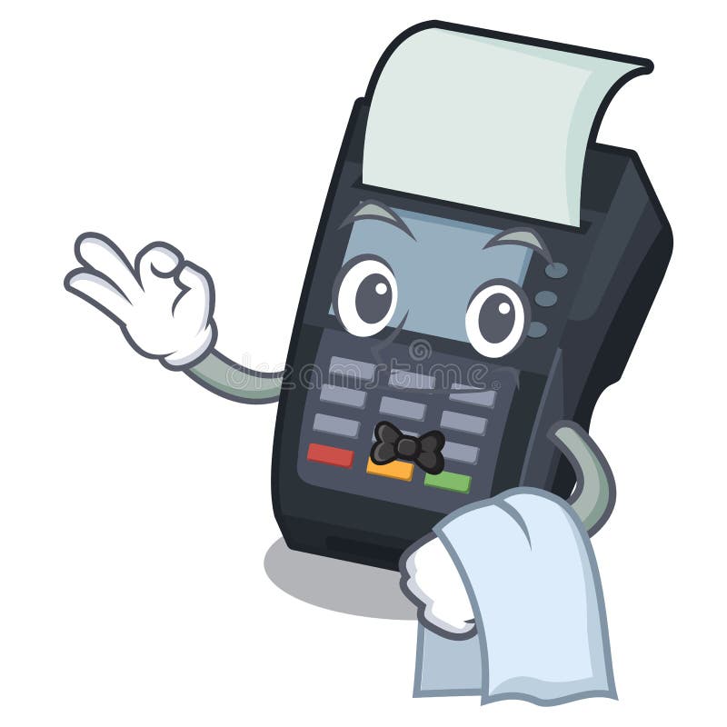 Waiter EDC Machine in the Cartoon Shape Stock Vector - Illustration of ...