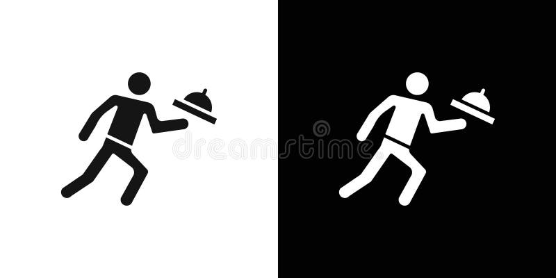 Waiter Falling Icon Logo Set Vector Stock Vector - Illustration of ...