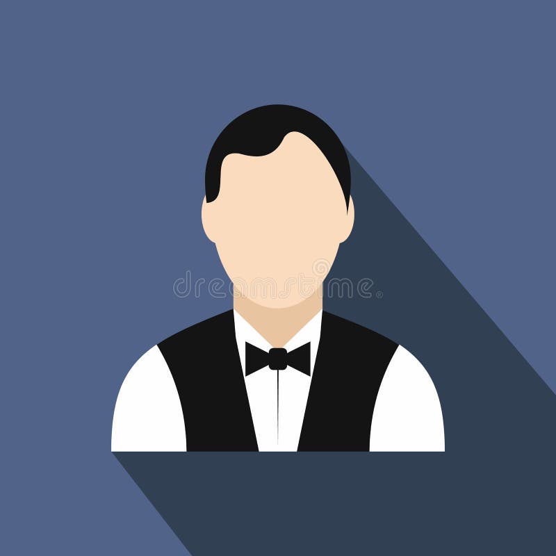 Waiter Flat Vector Character Stock Vector - Illustration of occupation ...