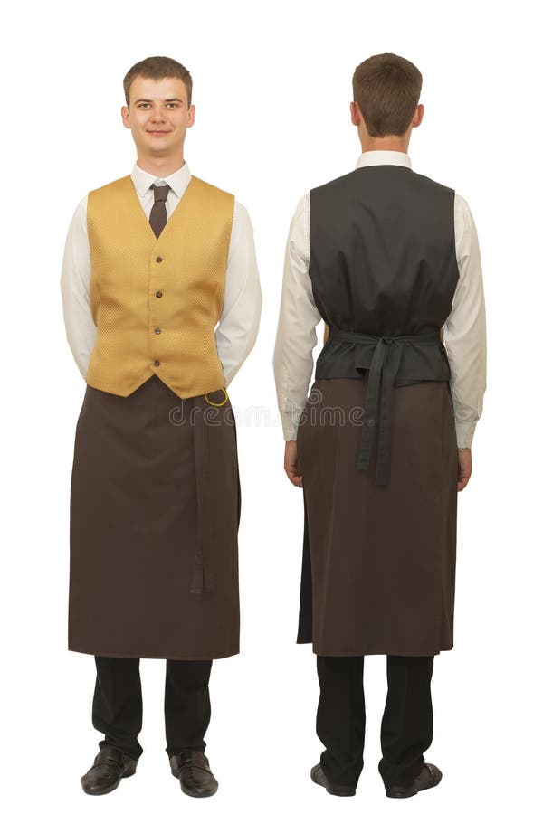 Waiter in Front of the Entrance of Cafe Stock Photo - Image of portrait ...