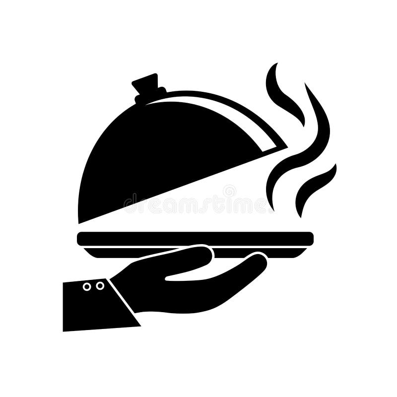 Waiter hand symbol stock illustration. Illustration of black - 82856875