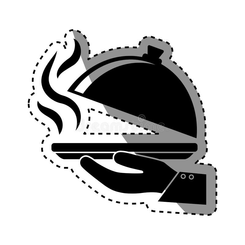 Waiter hand symbol stock illustration. Illustration of menu - 82968021