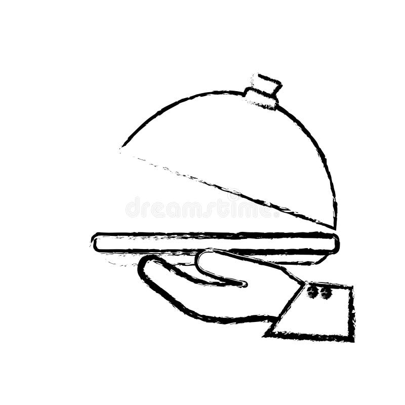 Waiter hand symbol stock illustration. Illustration of hold - 82968032