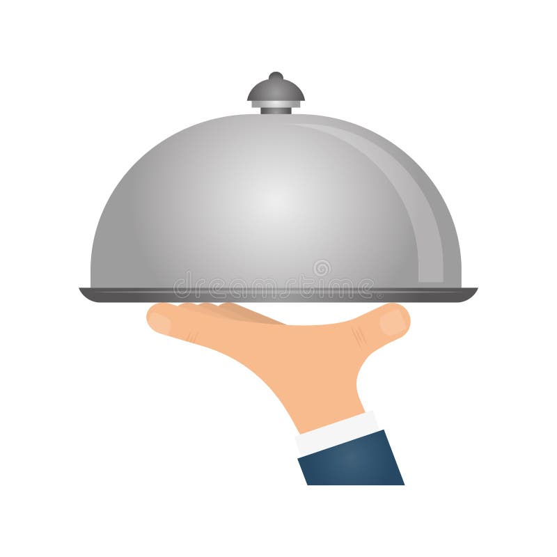 Waiter hand symbol stock illustration. Illustration of food - 82968180