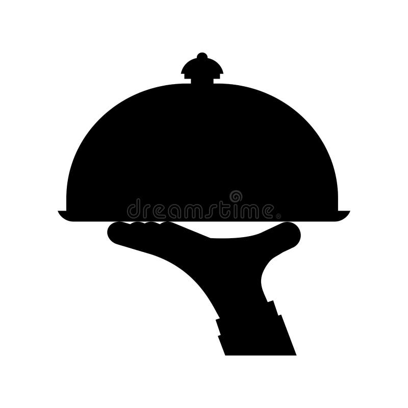 Waiter hand symbol stock illustration. Illustration of cover - 83017947