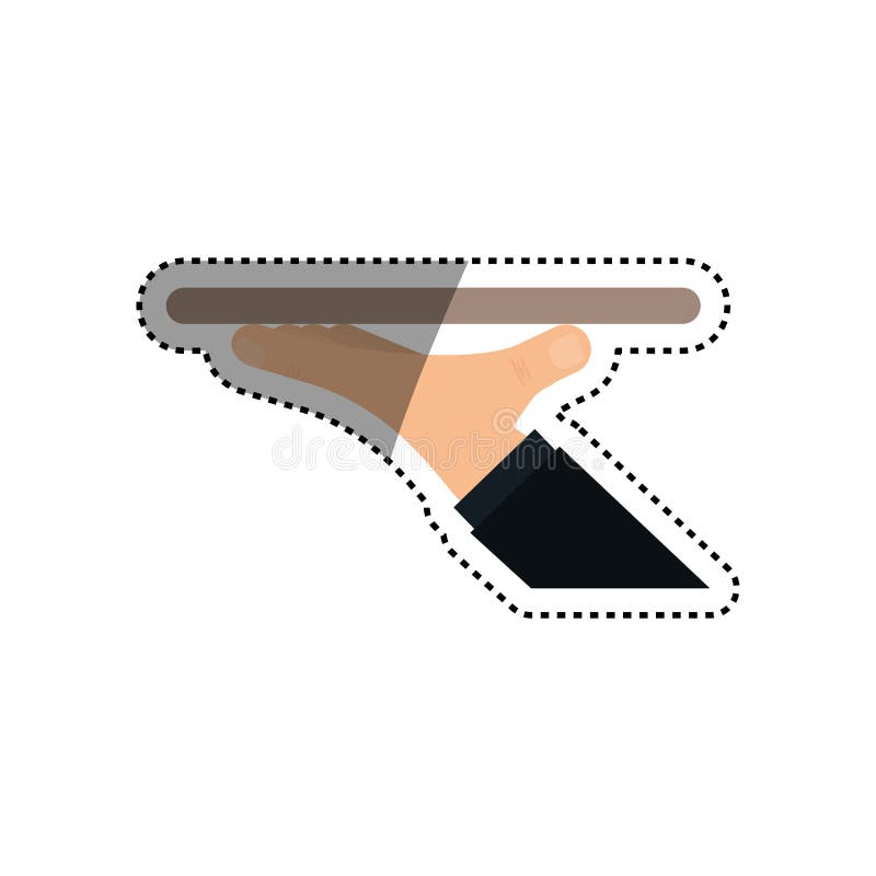 Waiter hand symbol stock illustration. Illustration of lines - 85778589