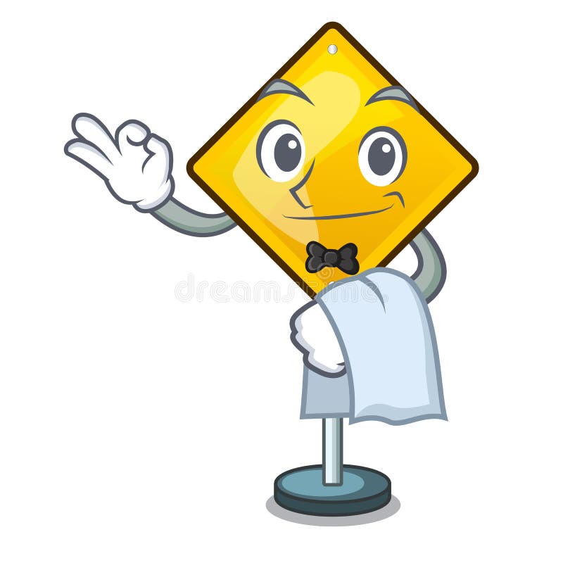 Waiter Hazard Warning Attention Sign Sahaped Cartoon Stock Vector ... Waiter Hazard Warning Attention Sign Sahaped Cartoon Stock Vector ...