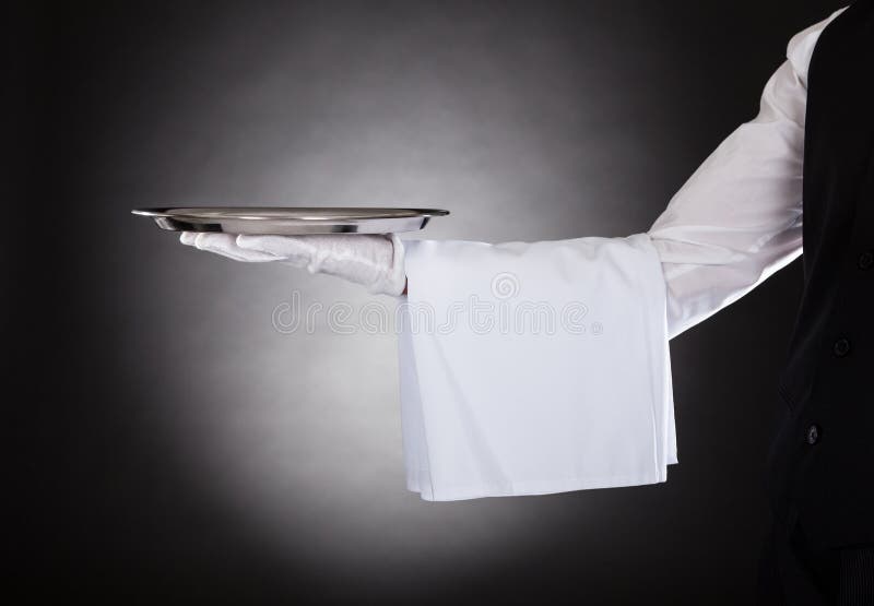 Waiter Holding Tray stock photo. Image of people, service - 34959400