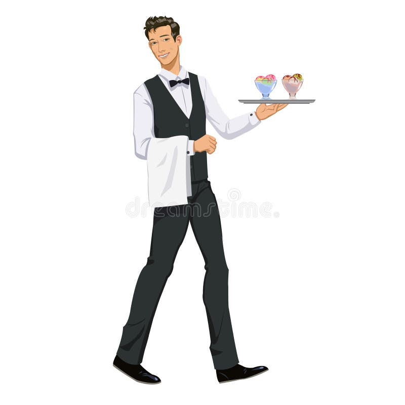 Clipart Waiter With Tray