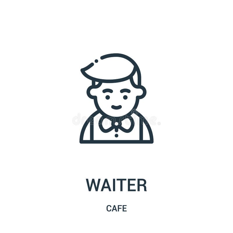 Waiter Icon Vector from Cafe Collection. Thin Line Waiter Outline Icon ...
