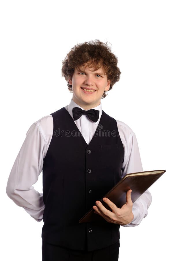 Waiter with menu stock image. Image of pretty, party - 37473075