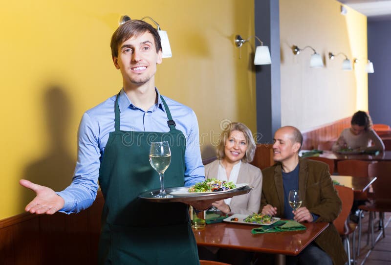 Waiter Posing Table Customers Stock Photos - Free & Royalty-Free Stock ...