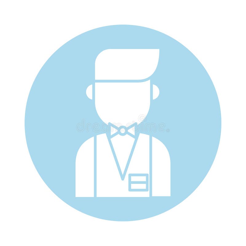 Waiter Restaurant Server Character Icon Stock Vector - Illustration of ...
