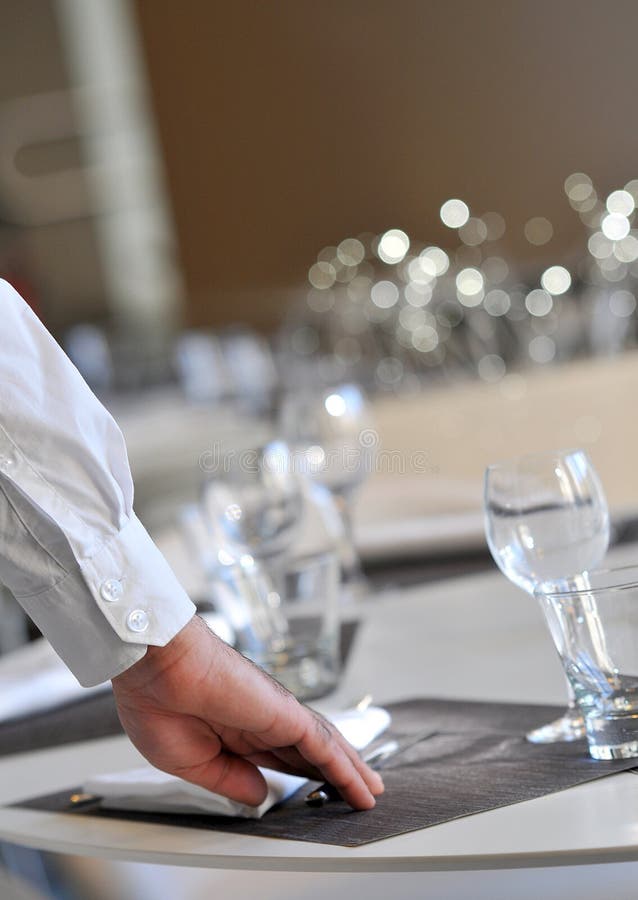 Waiter S Hand Dressing Table Stock Image - Image of restaurant, table ...