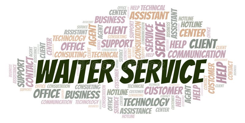 Waiter Word with Retro Font Stock Vector - Illustration of tray, work ...