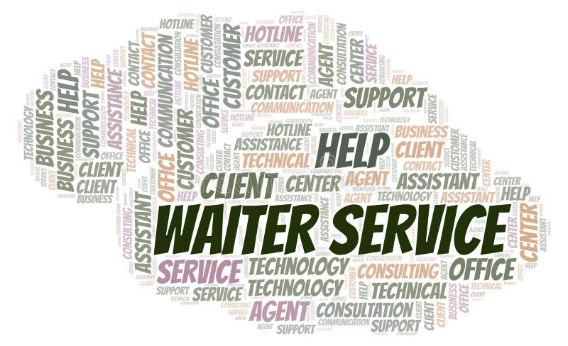 Waiter Word with Retro Font Stock Vector - Illustration of tray, work ...