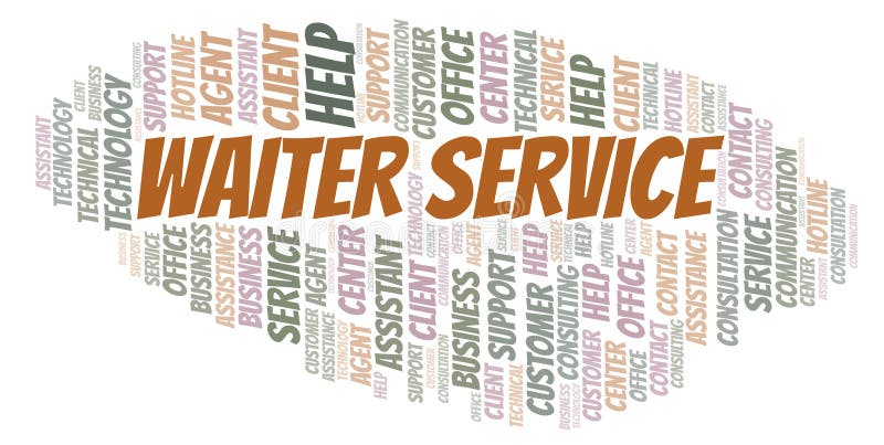 Waiter Word with Retro Font Stock Vector - Illustration of tray, work ...