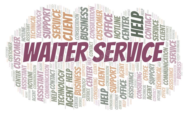 Waiter Word with Retro Font Stock Vector - Illustration of tray, work ...