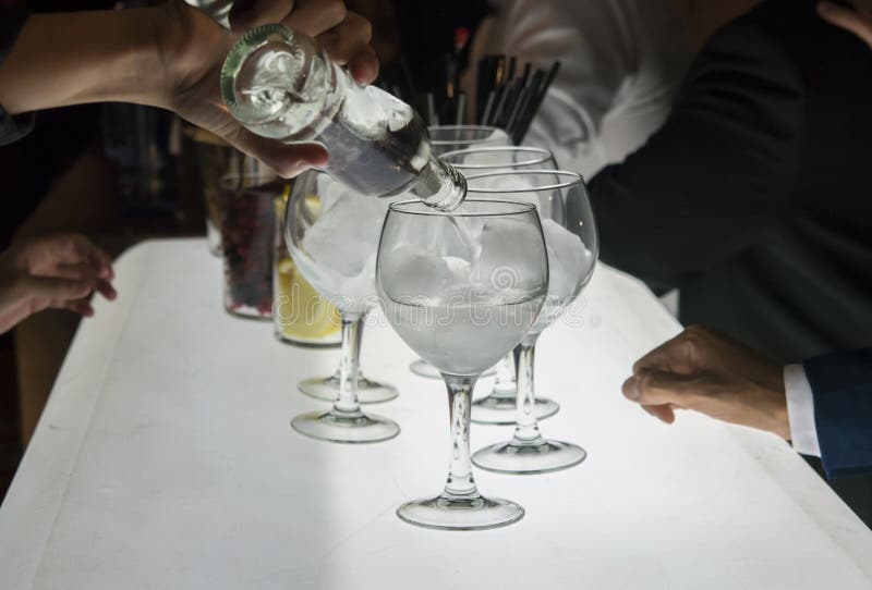 Waiter Serving Alcoholic Drinks Stock Image - Image of drinks ...
