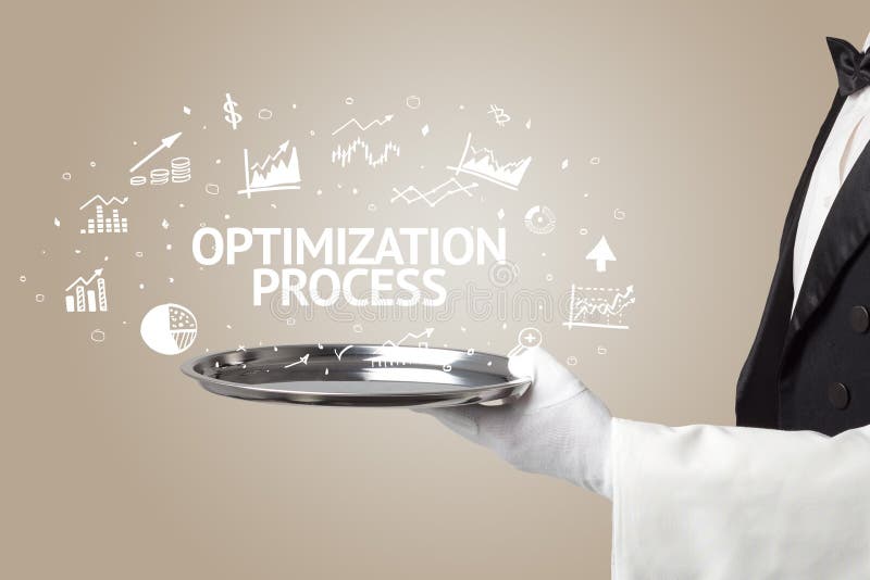 Waiter Serving Business Idea Concept Stock Illustration - Illustration ...