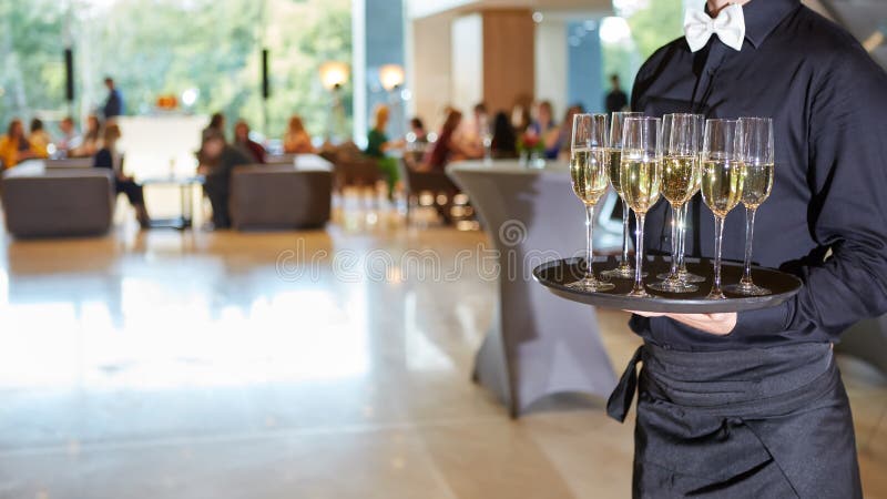 Party Serving Tray With Sparkling Champagne Stock Photo - Image of ...