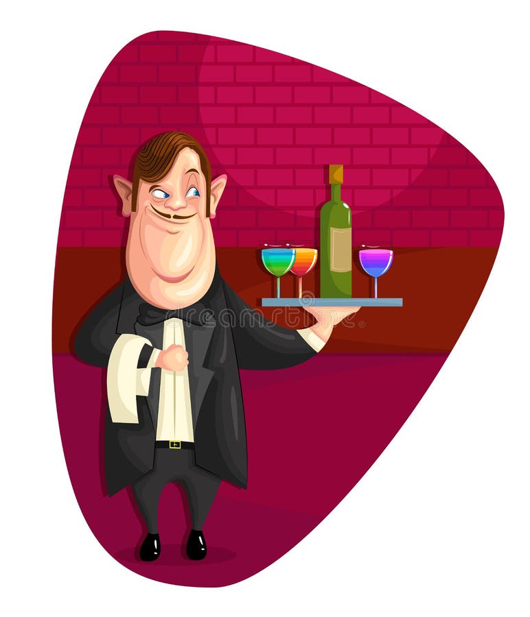 Waiter Serving Drinks Stock Illustrations – 324 Waiter Serving Drinks ...