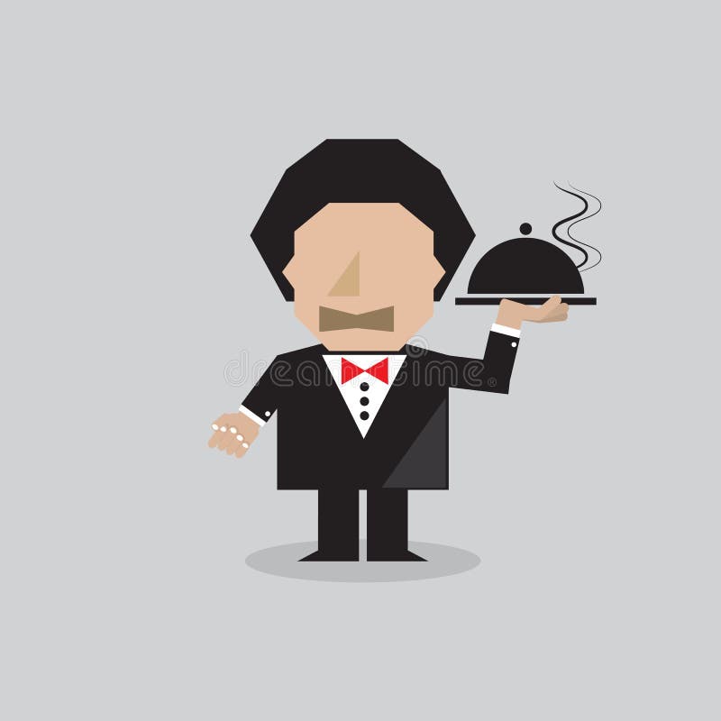 Waiter Serving Food stock vector. Illustration of food - 41430483