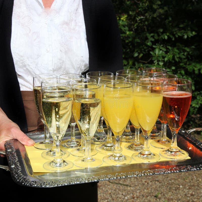 Waiter Serving Champagne Tray Stock Photo - Image of celebrate, alcohol ...