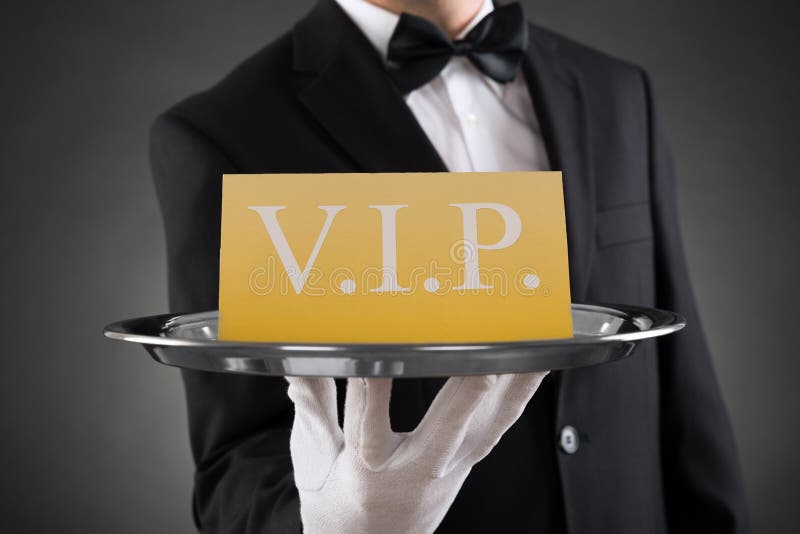 Waiter Showing Vip Text on Banner Stock Image - Image of industry ...