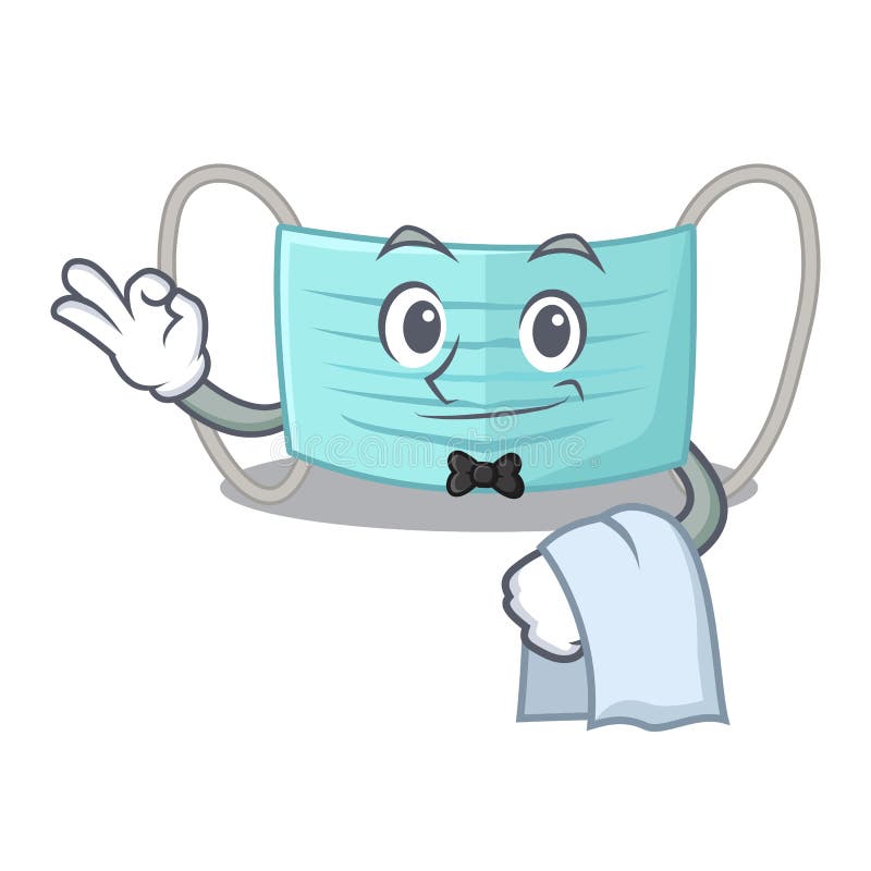 Waiter Surigcal Mask in the Cartoon Box Stock Vector - Illustration of ...