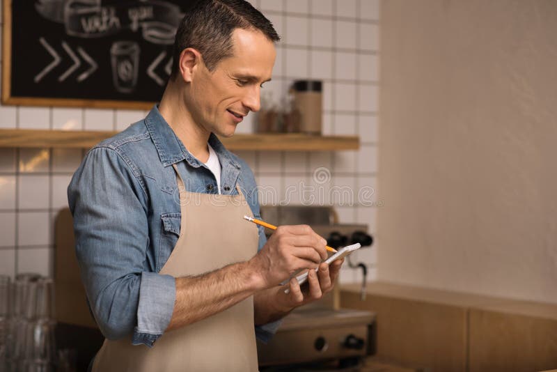 Waiter taking notes stock image. Image of alone, people - 119045559