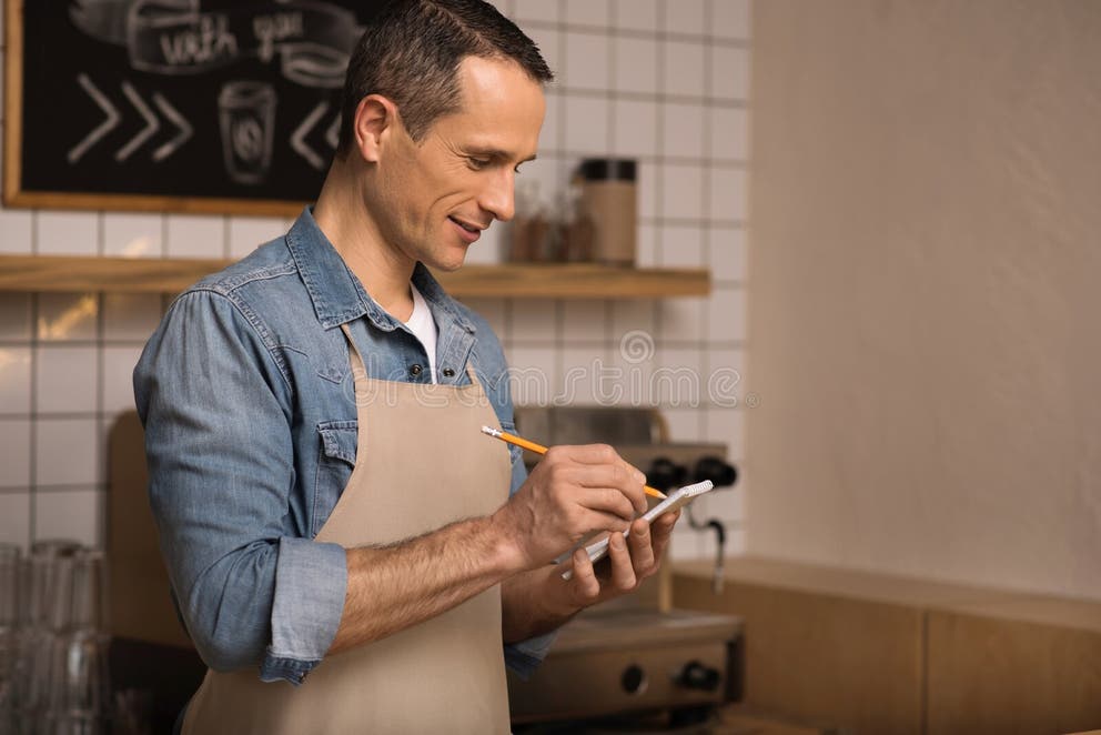 Waiter taking notes stock image. Image of alone, people - 119045559