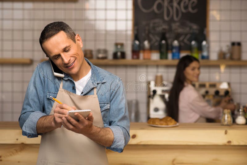 Waiter taking notes stock image. Image of european, industry - 119045587