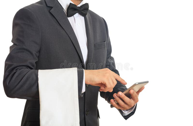 Waiter taking an order stock image. Image of formal, electronic - 79067647