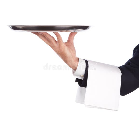 Waiter with tray stock photo. Image of male, offer, background - 11062924