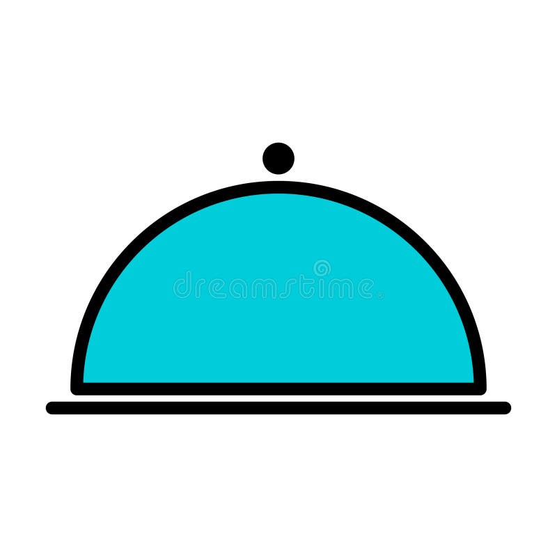 Waiter Tray Icon, Dish Menu Restaurant Web Symbol, Lunch Design Vector ...