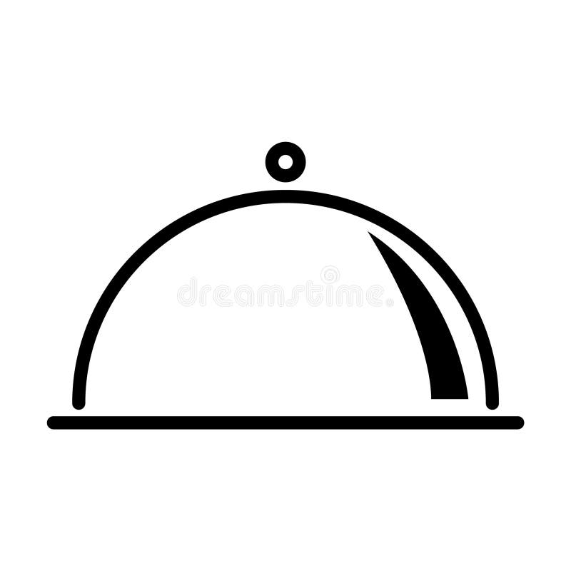Waiter Tray Icon, Dish Menu Restaurant Web Symbol, Lunch Design Vector ...
