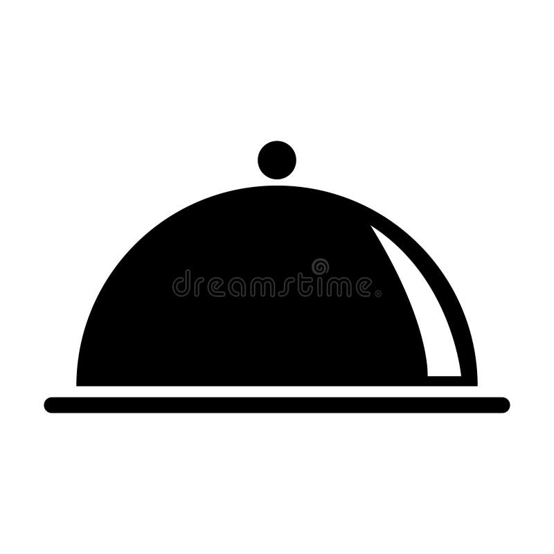 Waiter Tray Icon, Dish Menu Restaurant Web Symbol, Lunch Design Vector ...