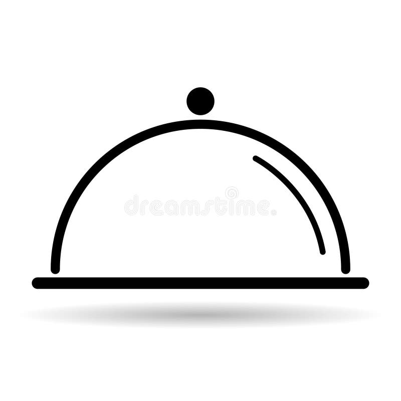 Waiter Tray Shadow Icon, Dish Menu Restaurant Web Symbol, Lunch Design ...