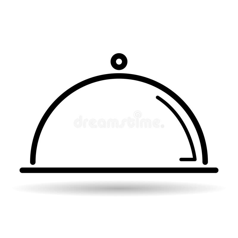 Waiter Tray Icon, Dish Menu Restaurant Web Symbol, Lunch Design Vector ...