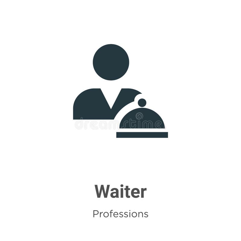 Waiter Vector Icon on White Background. Flat Vector Waiter Icon Symbol ...