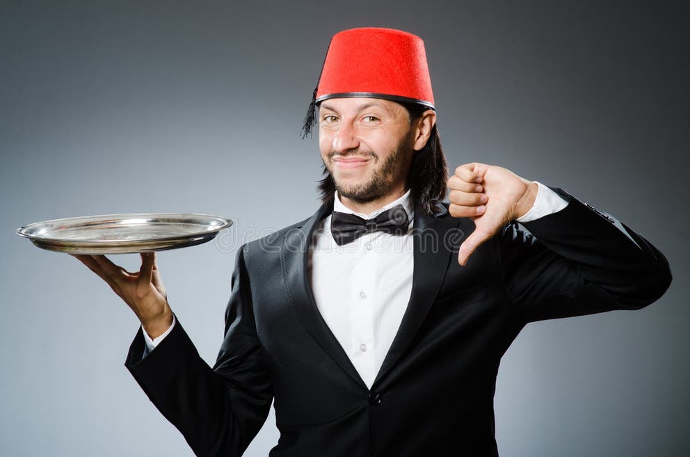 Waiter wearing stock photo. Image of headgear, clothing - 44545806