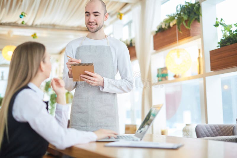 Waiter at work stock photo. Image of person, lunchtime - 109666324