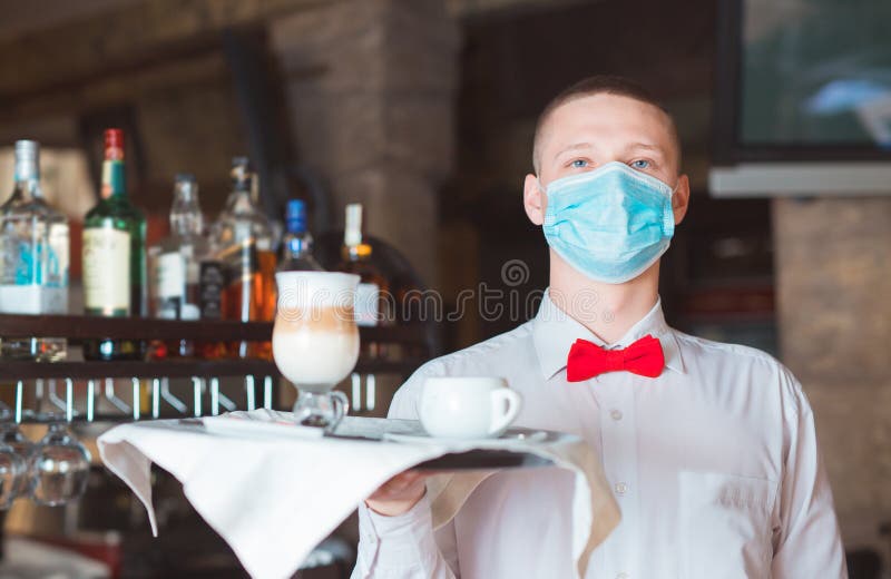 The Waiter Works in a Restaurant on the Summer Terrace Stock Image ...