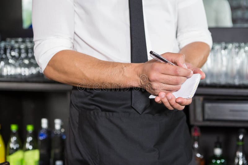 Waiter Writing Down an Order Stock Image - Image of menu, service: 67547837