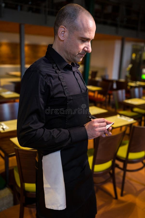 Waiter Writing Order on Notepad Stock Image - Image of profession ...