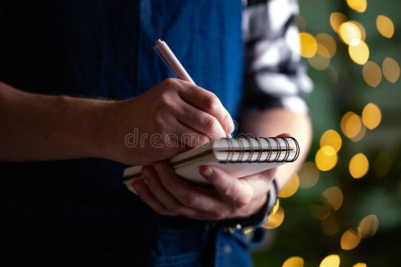 Waiter Writing Order in Notepad Stock Image - Image of christmas, paper ...