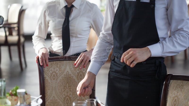 Waiters in the Restaurant, Made the Table Setting, Close-up Stock Photo ...